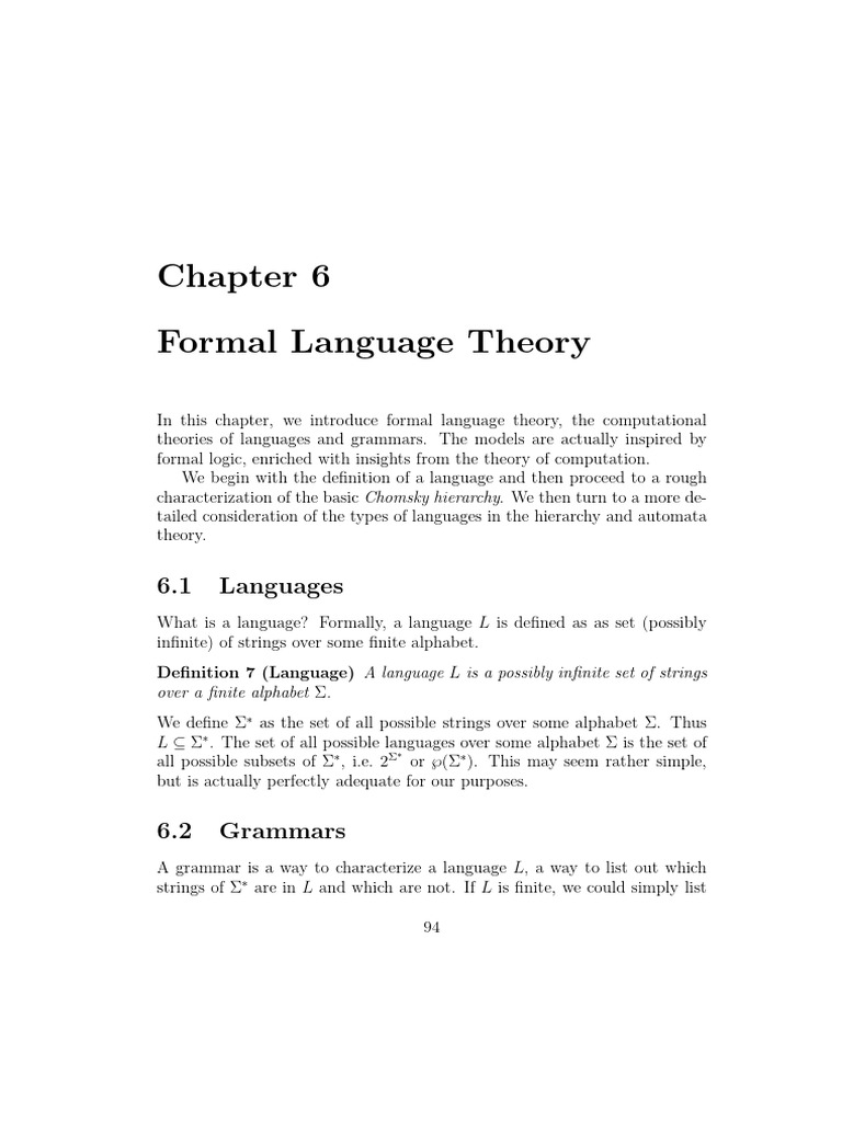 Formal Language Theory | PDF | Automata Theory | Metalogic