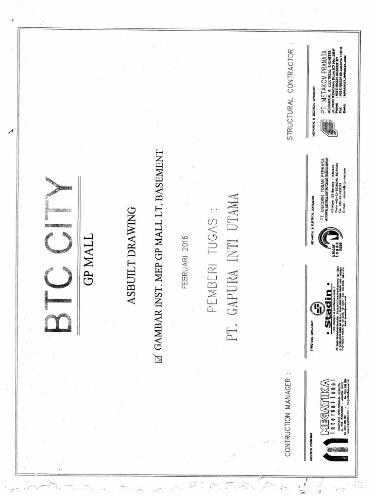 As Built Drawing MEP BTC Mall | PDF