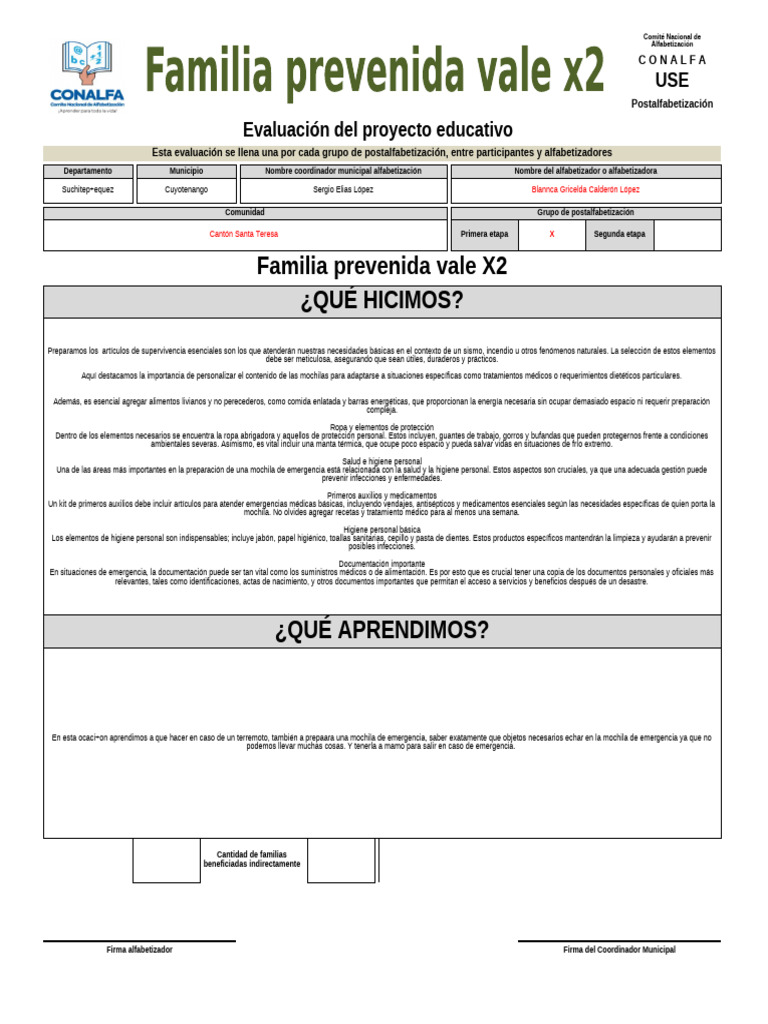 Maricris PROYECTO 2024 | PDF | Evaluación | Higiene