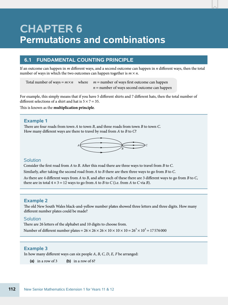 Chap 6 Permutations and Combinations | PDF