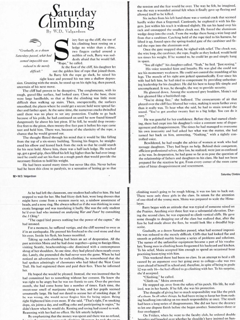 Saturday Climbing | PDF