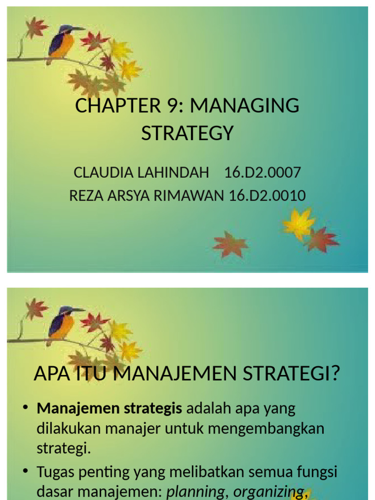 CHAPTER 9 MANAGING STRATEGY fix | PDF