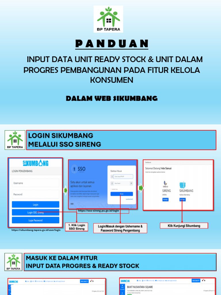 Panduan Input Data Ready Dan Progres Pembangunan Pada Aplikasi Sikumbang | PDF