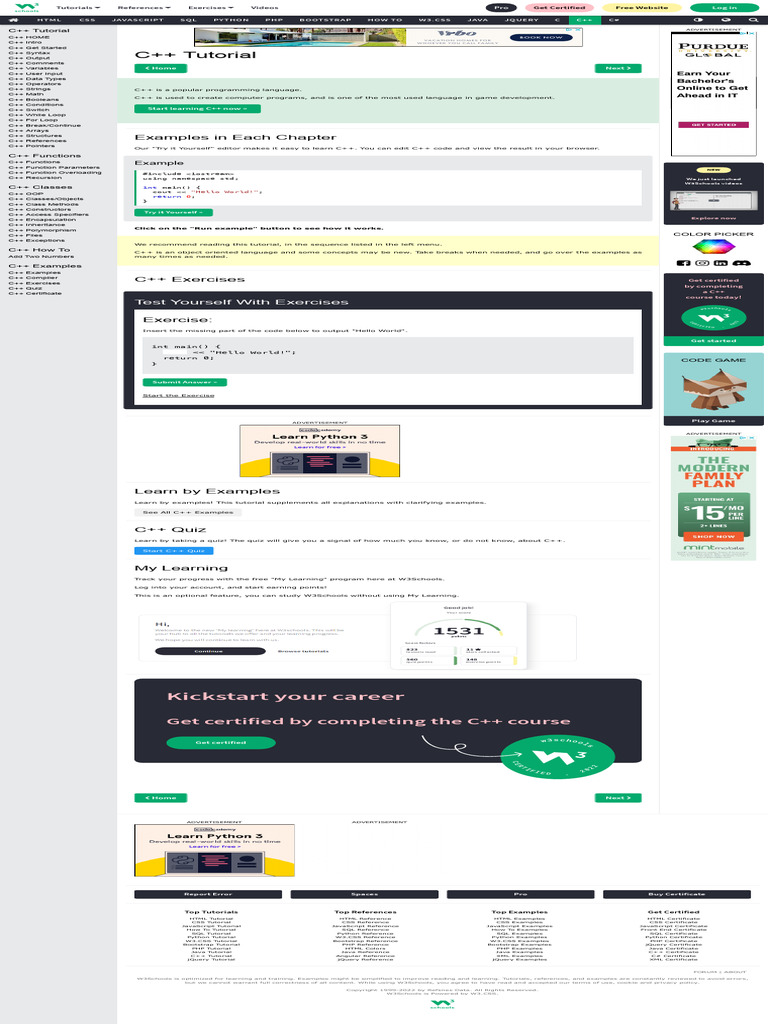 C++ Tutorial | PDF | C++ | Control Flow