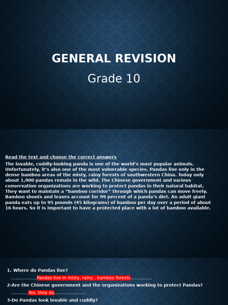 General Revision 2 | PDF | Giant Panda