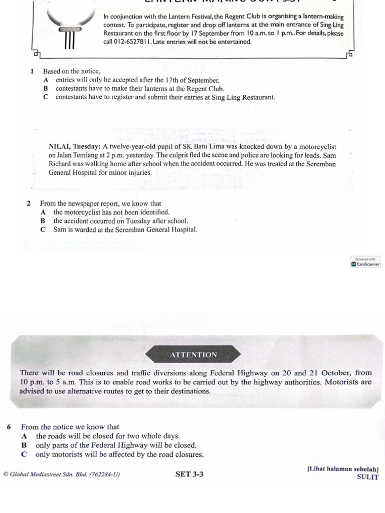 Questions For Part 1 F2 Paper 1 | PDF