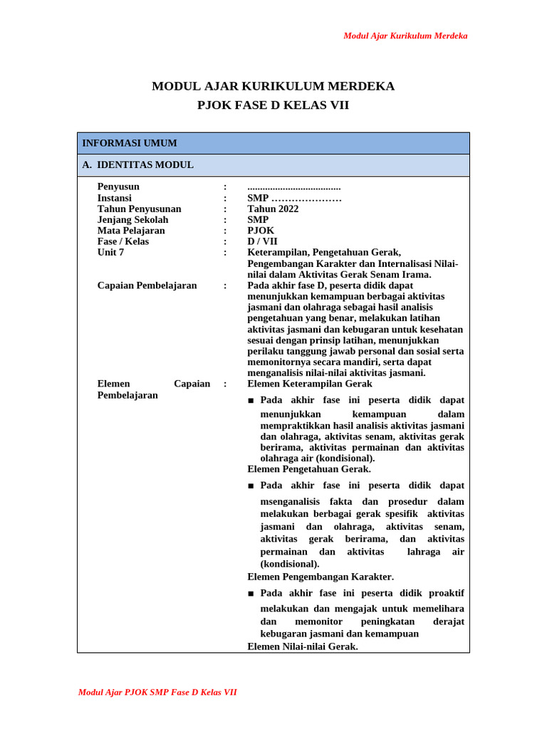 Nilai-Nilai Dalam Aktivitas Gerak Senam Irama | PDF | Karier ...
