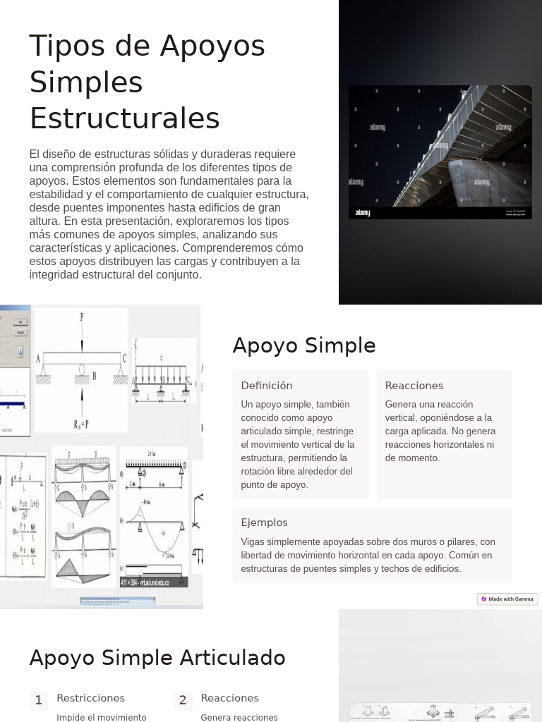 Tipos de Apoyos Simples Estructurales | PDF | Puente | Análisis estructural