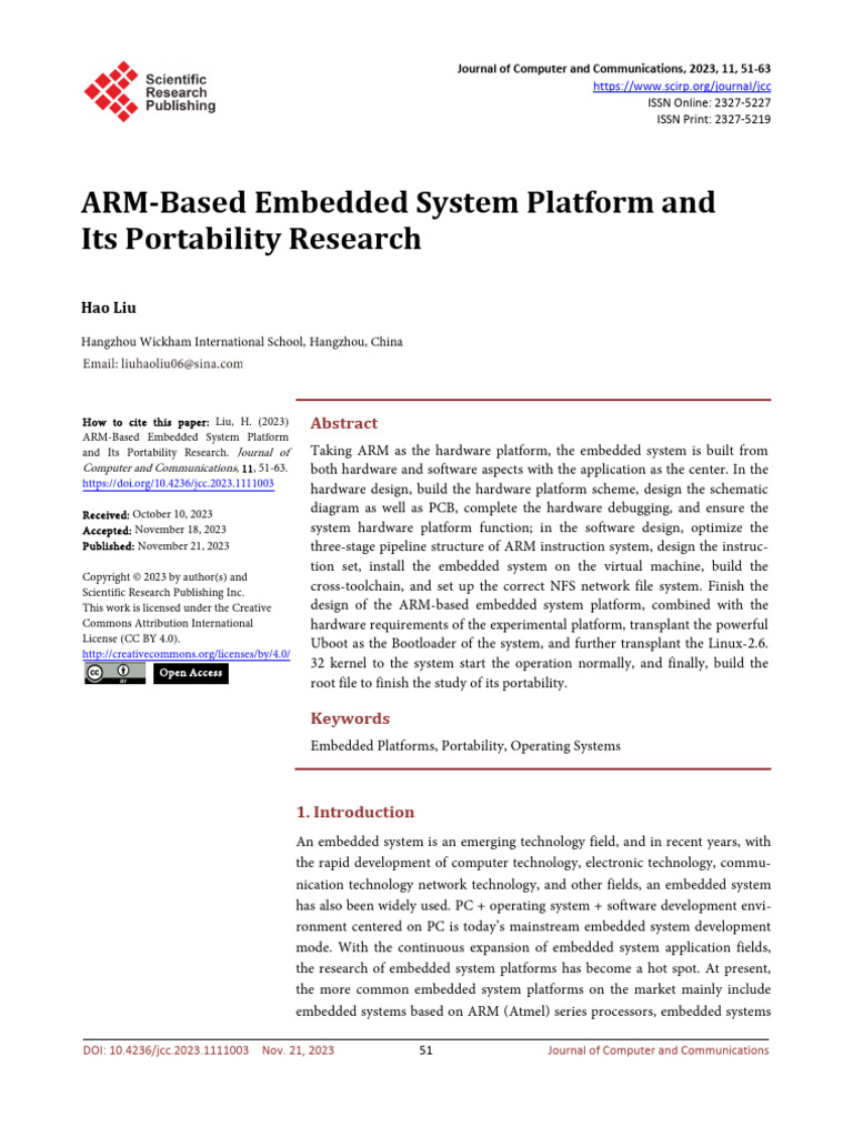 ARM-Based Embedded System Platform and Its Portabi | PDF | Embedded System | Assembly Language