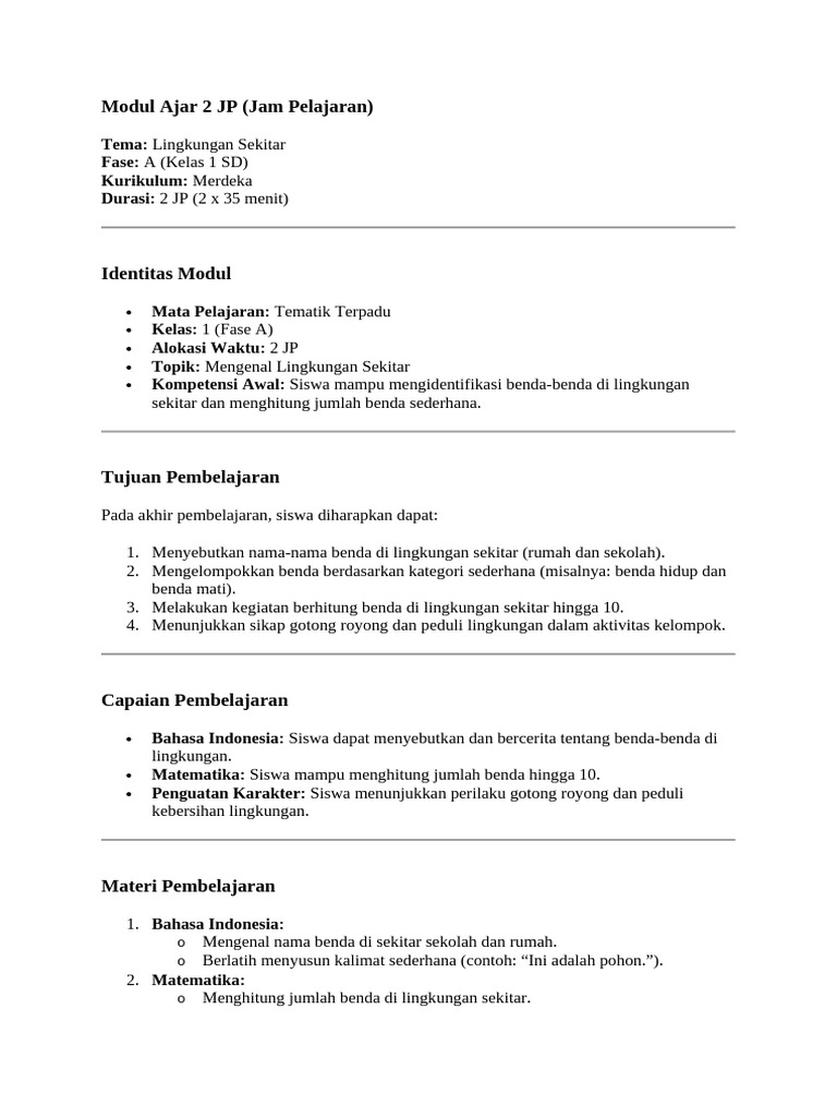 Modul Ajar 2 JP | PDF | Metode & Bahan Ajar