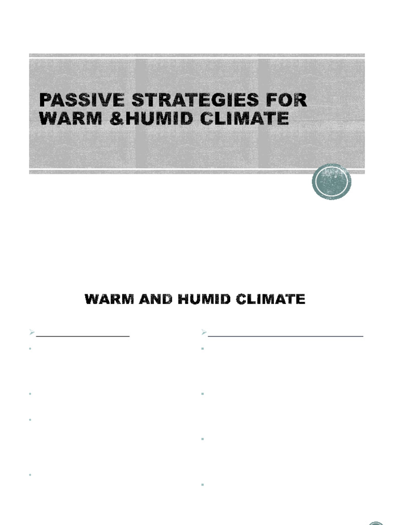 PASSIVE STRATEGIES FOR WARM &HUMID CLIMATE | PDF | Building Insulation ...