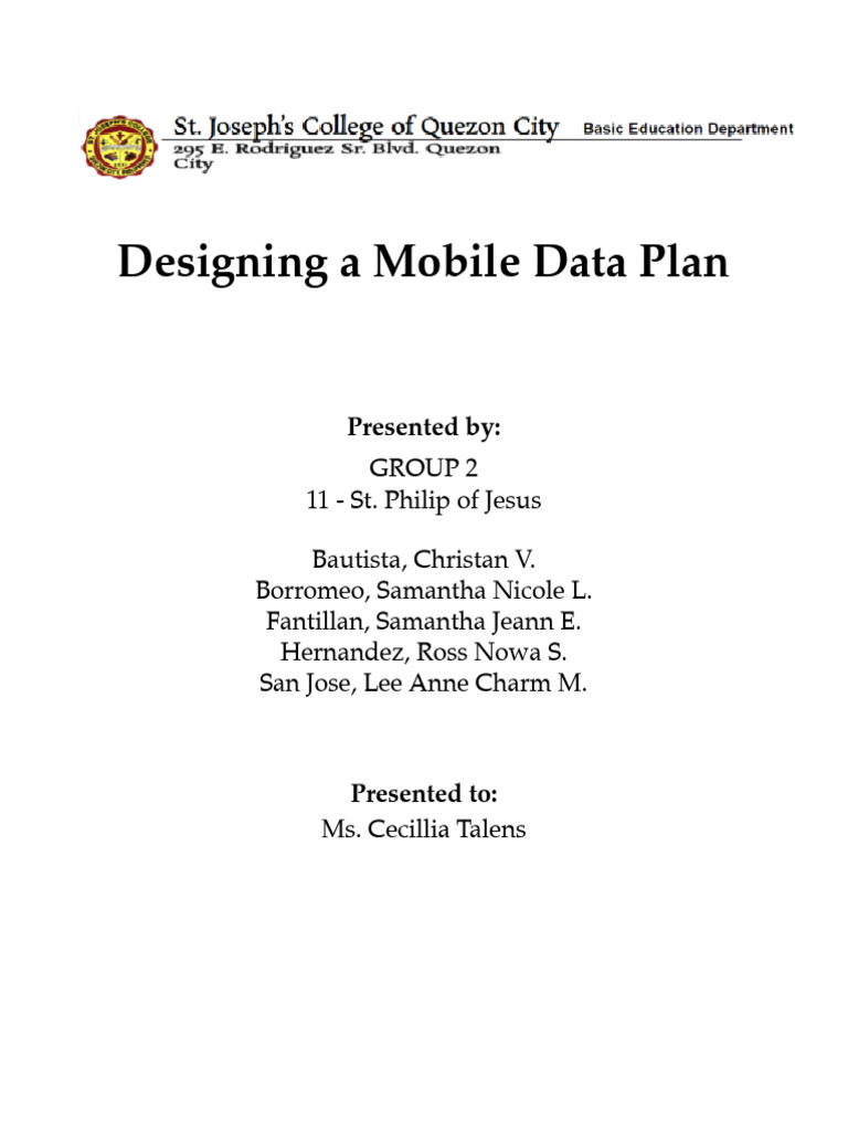Gen Math PETA - Designing A Mobile Data Plan | PDF | Pricing | Function ...