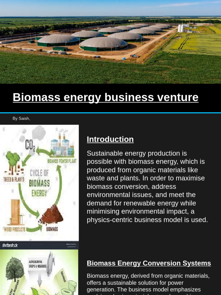 Biomass Energy Business Venture - Physics | PDF | Biofuel | Sustainable ...