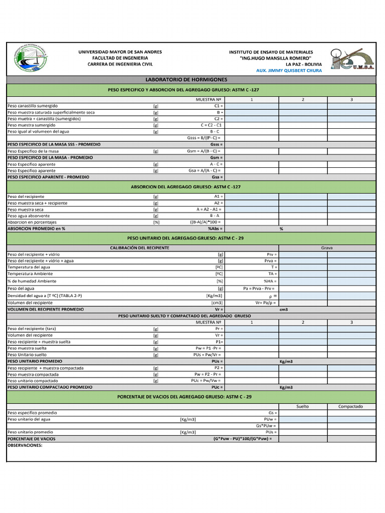 Planillas en Blanco G Martes II - 2024 | PDF