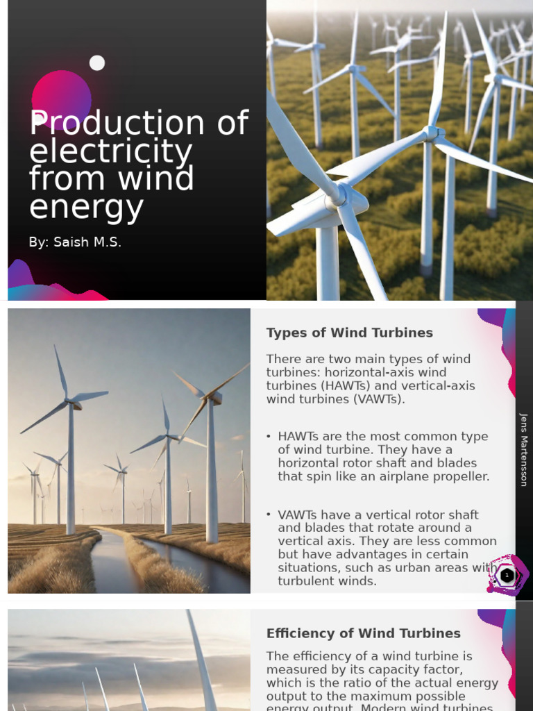 Wind Energy: Types, Efficiency, and Benefits | PDF | Technology ...