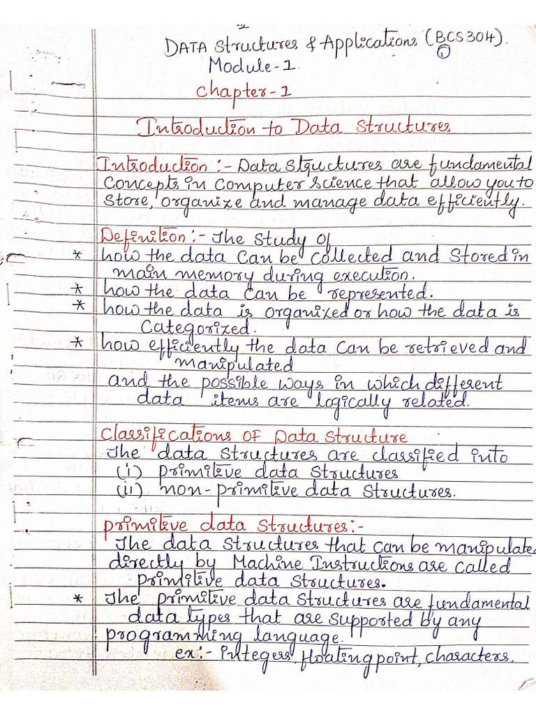 DS Module 1 Notes | PDF