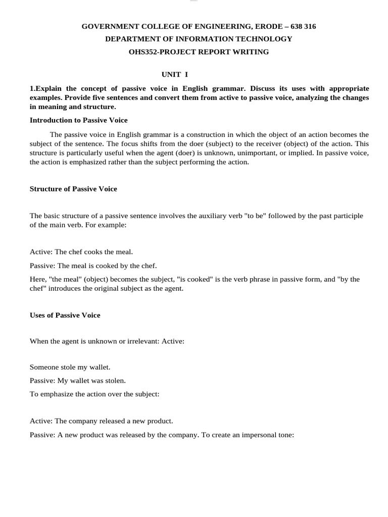 OHS352 PRW - Material - Unit I Unit II | PDF | Grammatical Number | Plural