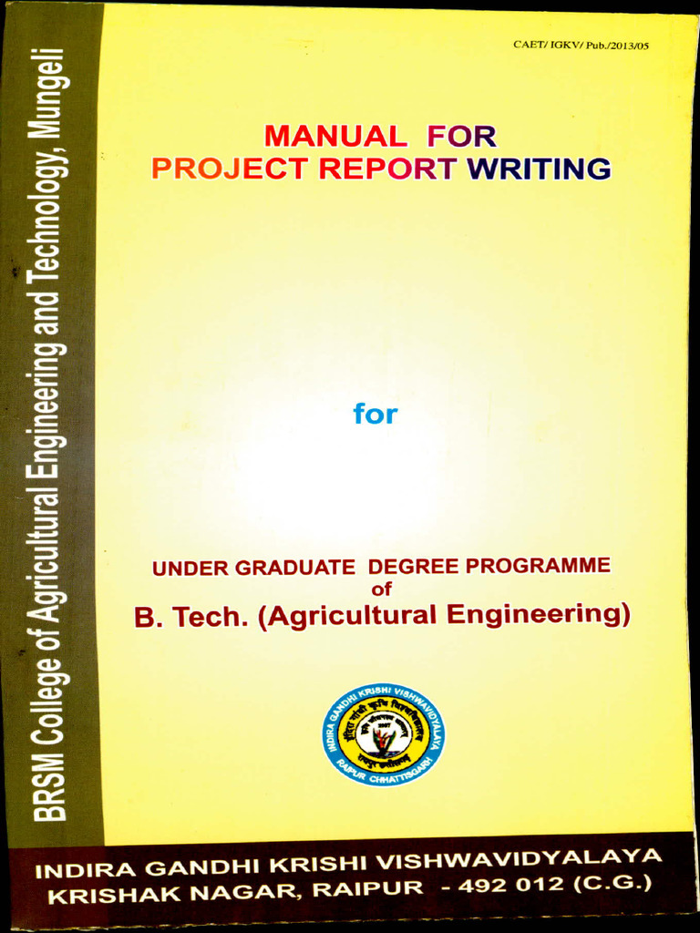 Manual For Project Report Writing | PDF