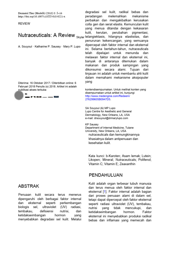 Salinan Terjemahan Souyoul (2018) Nutraceuticals A Review | PDF