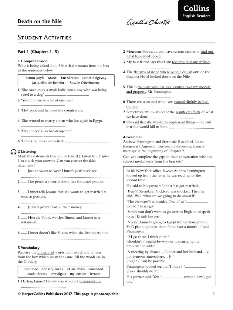 Death On The Nile - StudentActivities - 2017 | PDF
