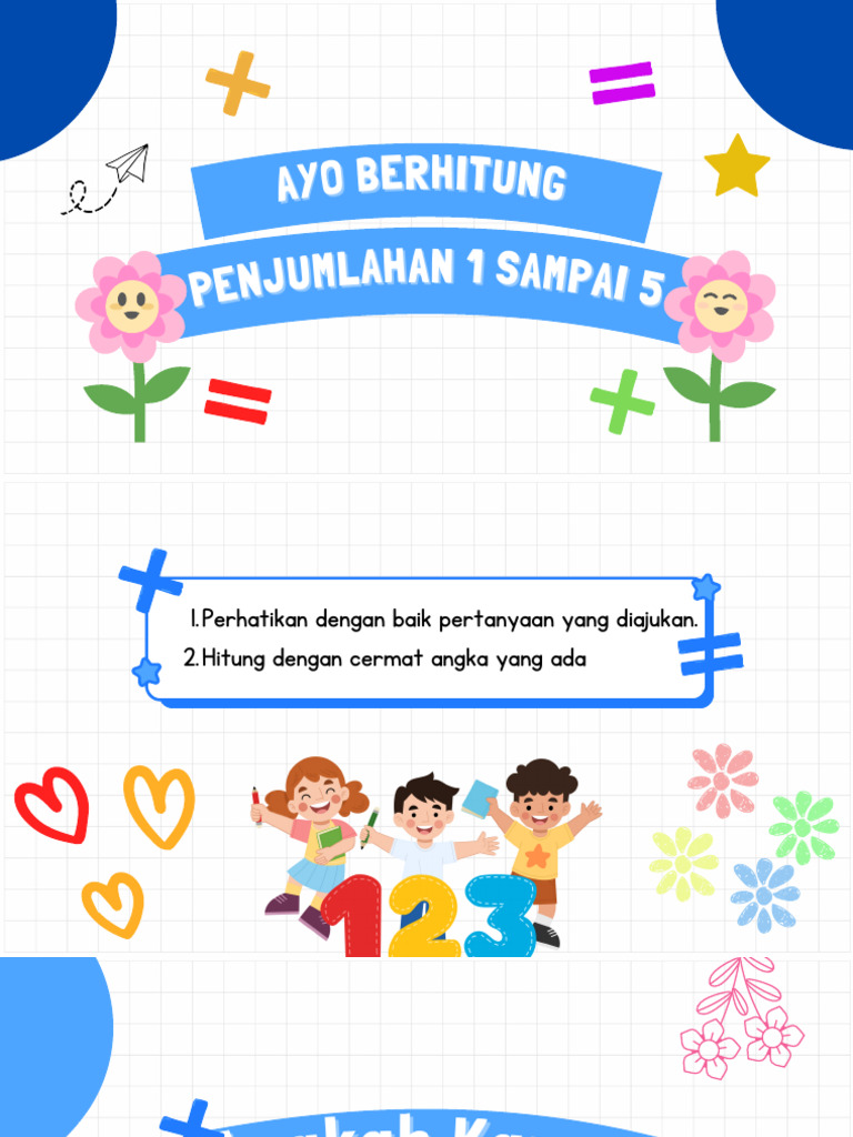 Bermain Kuis Penjumlahan Presentasi Biru Ilustrasi | PDF