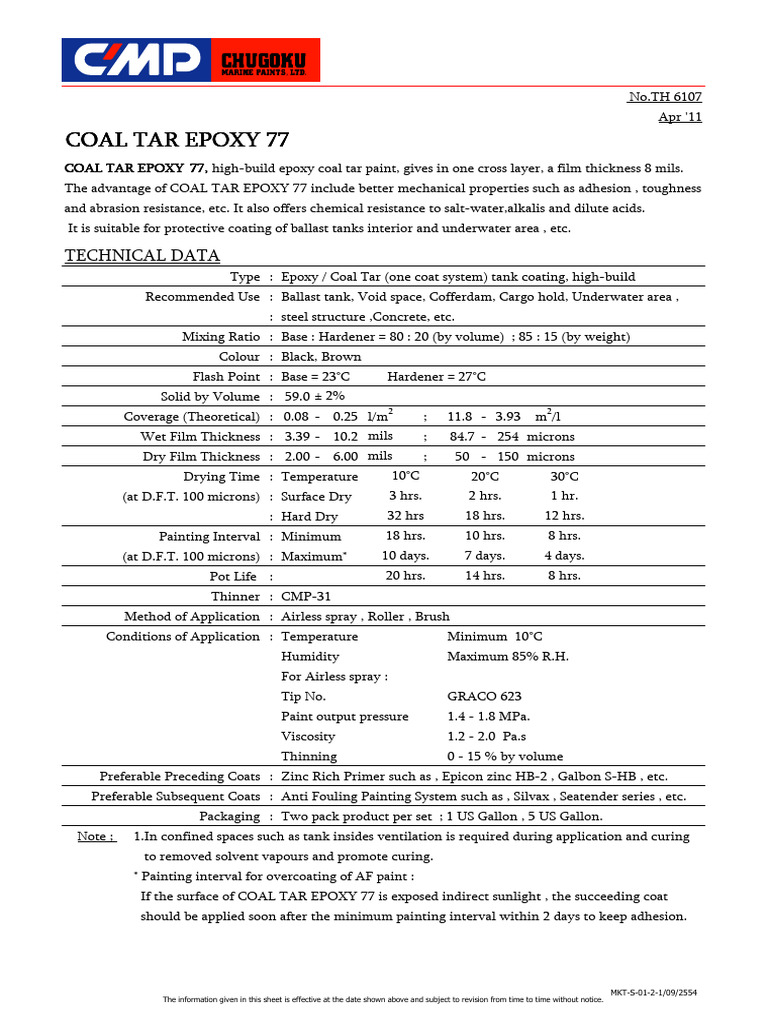 coal tar epoxy 77 | PDF | Epoxy | Paint
