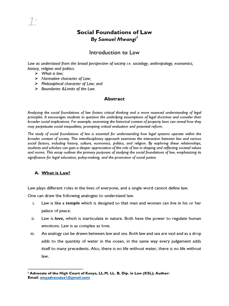 Social Foundations of Law Explained | PDF | Jurisprudence | Natural Law