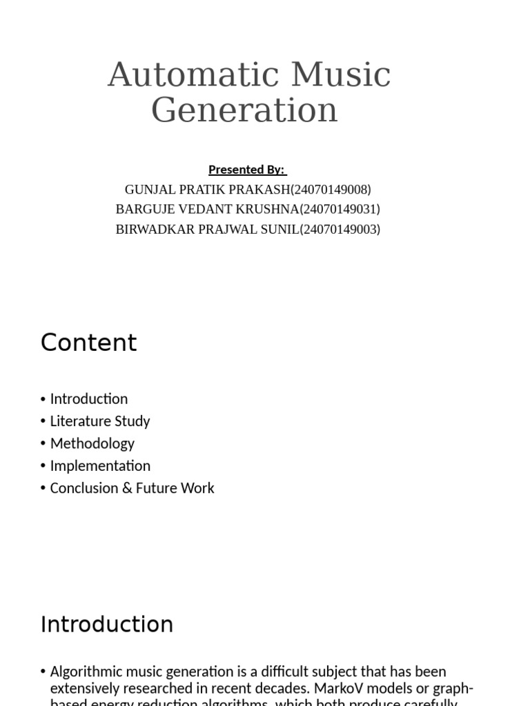 Automatic Music Generation | PDF | Artificial Neural Network | Applied Mathematics