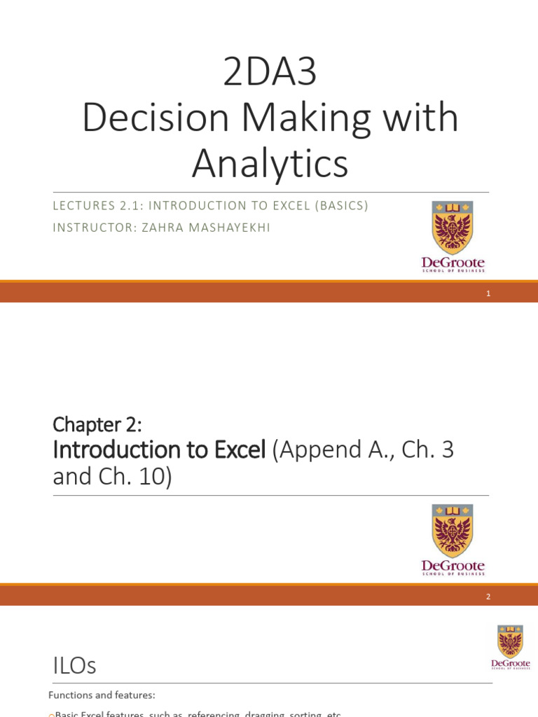 Week 2 - Introduction To Excel | PDF | Microsoft Excel | Mean