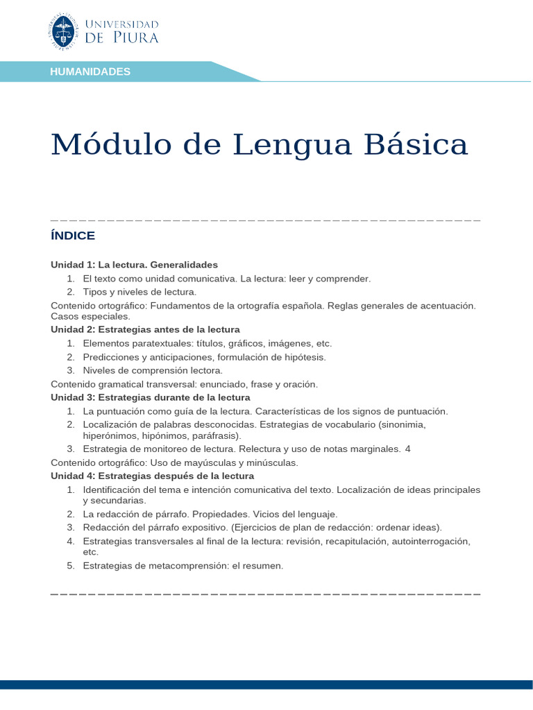Módulo+LLO+ (Propedéutico) + +Unidad+I | PDF | Inferencia | Comprensión ...