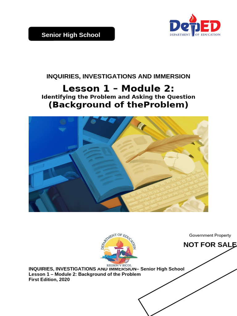 Shs - Inquiries, Investigation, and Immersion - Lesson 1 - M1 - v1 ...