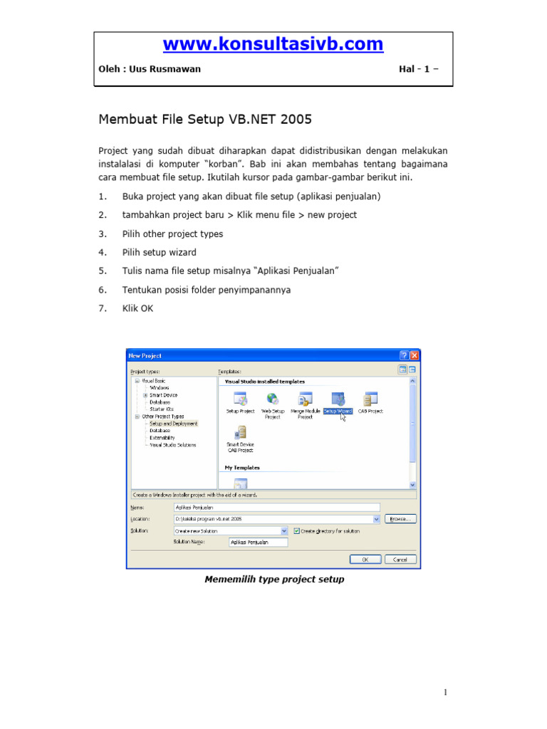 Cara Membuat File Setup VB.NET 2005 | PDF | Karier & Perkembangan | Teknologi & Rekayasa