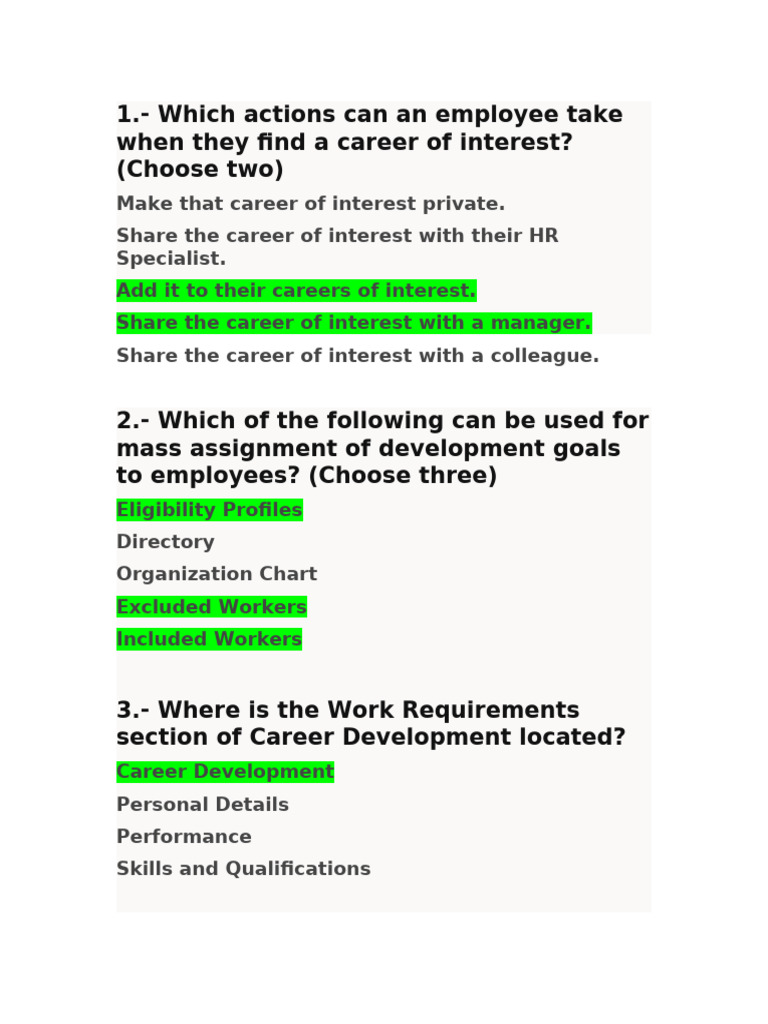 Career Development Actions and Goals | PDF | Employment