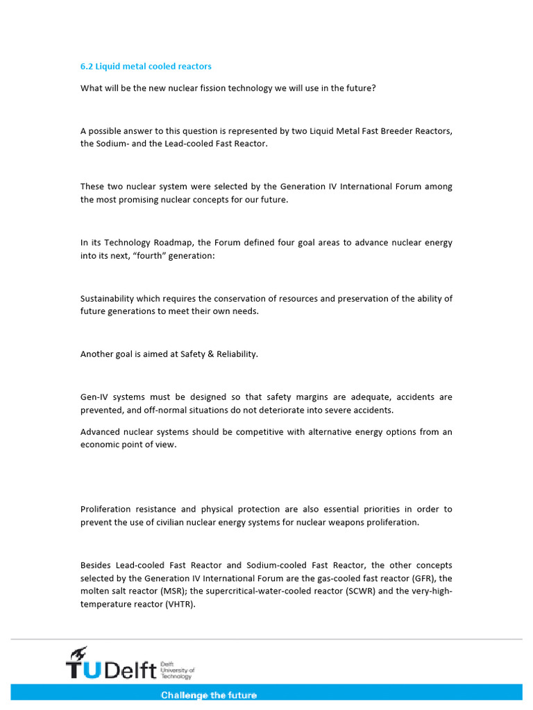 Liquid Metal Cooled Reactor Overview | PDF | Nuclear Fuel | Nuclear Reactor