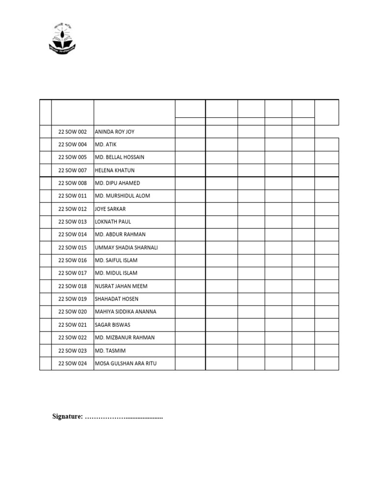 SOW 2101 Internal Assessment Marks | PDF