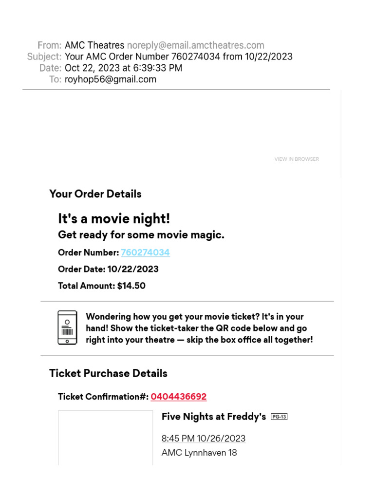 Your AMC Order Number 760274034 From 10222023 | PDF