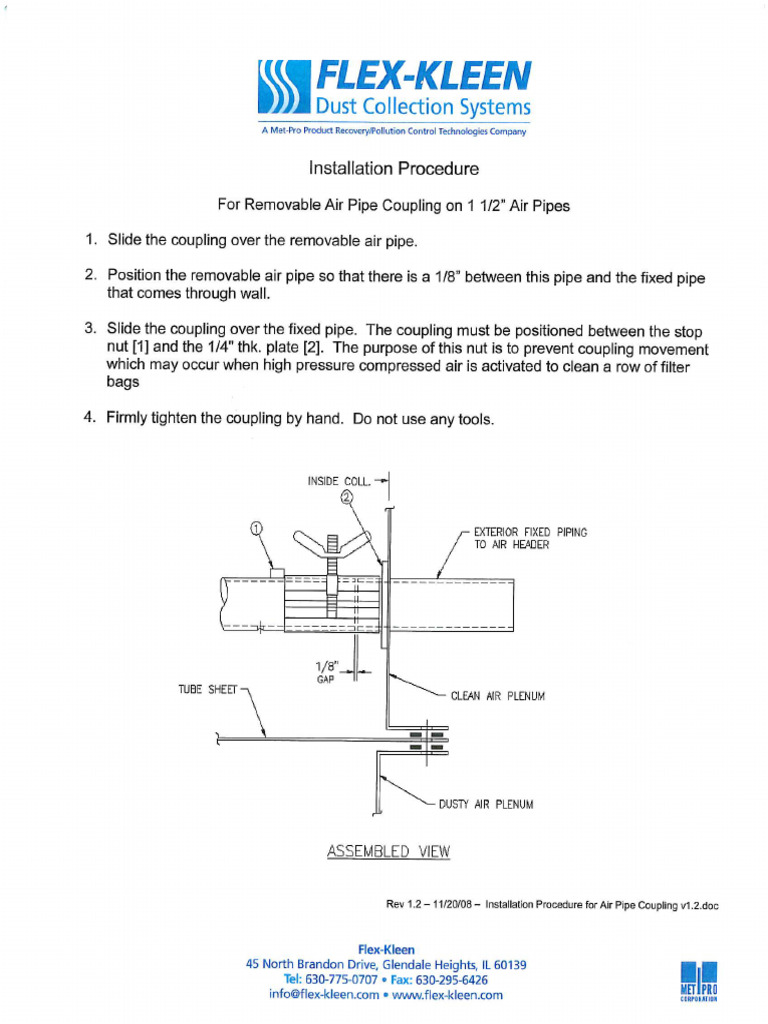 Installation Procedure - Air Pipe Midbrook Coupling | PDF