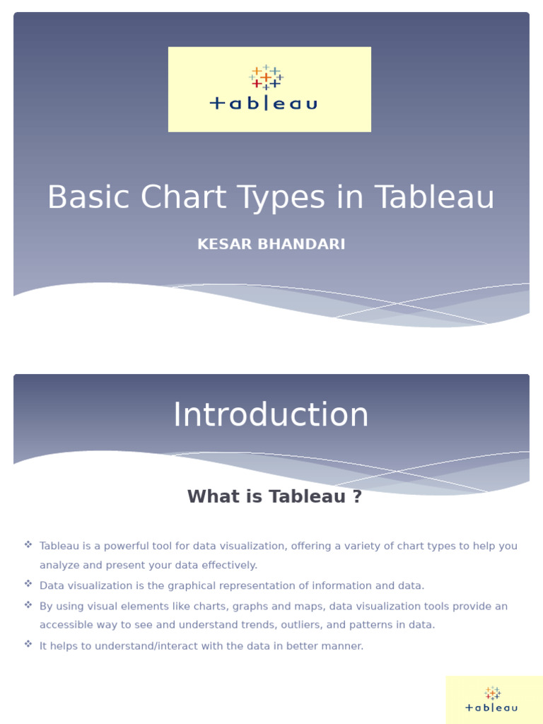 Tableau Chart Types Presentation | PDF | Chart | Pie Chart
