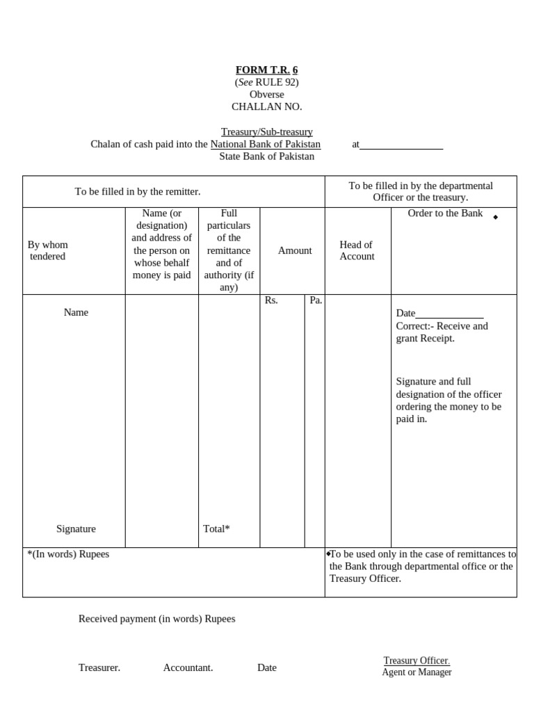 Treasury Chalan | PDF | Banks | Cheque