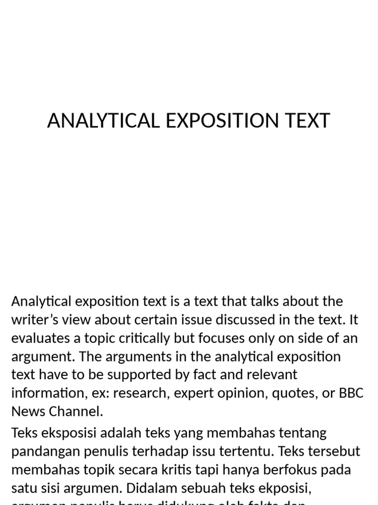 Analytical Exposition Text | PDF | Argument