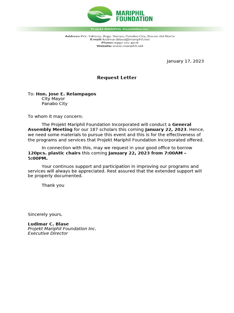 Request Letter | PDF