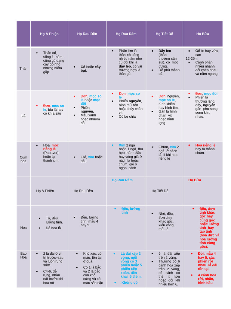 TVD danh sách bảng | PDF