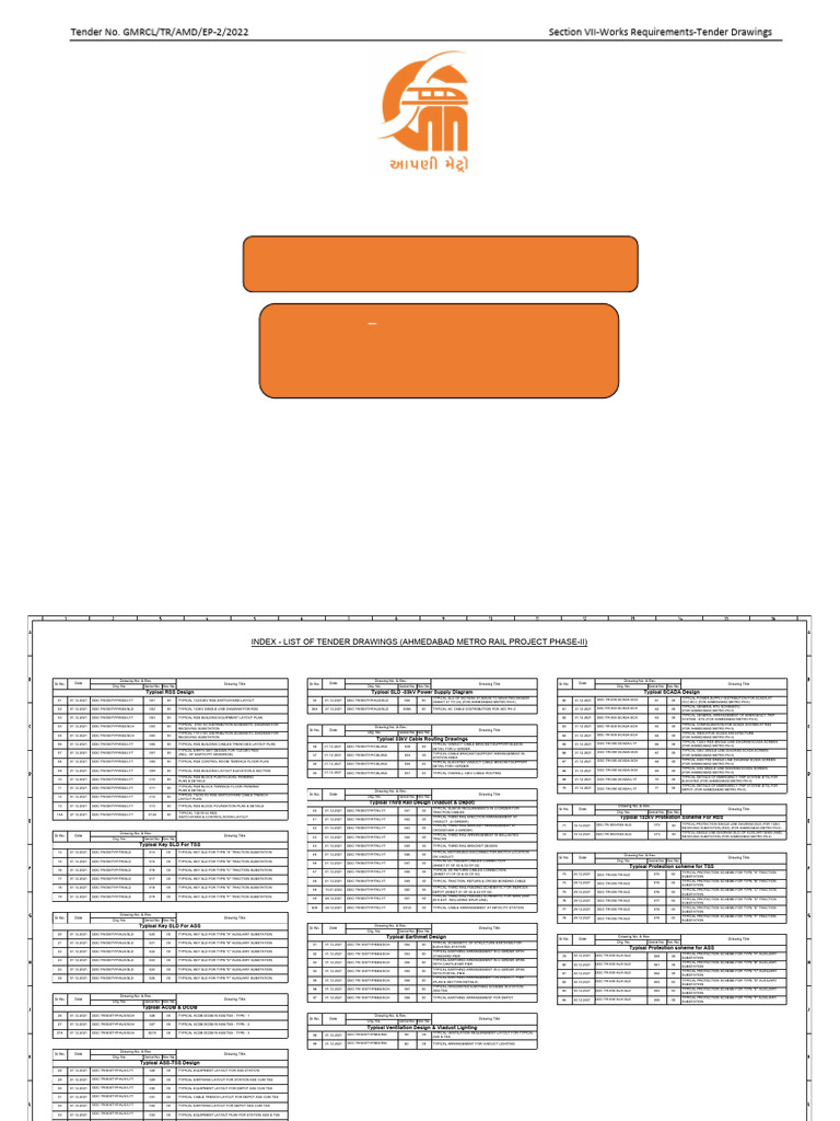 Ahmedabad Metro Phase-2 Tender Drawings | PDF | Electrical Substation ...