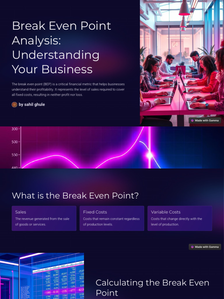 Break Even Point Analysis Understanding Your Business | PDF | Financial ...
