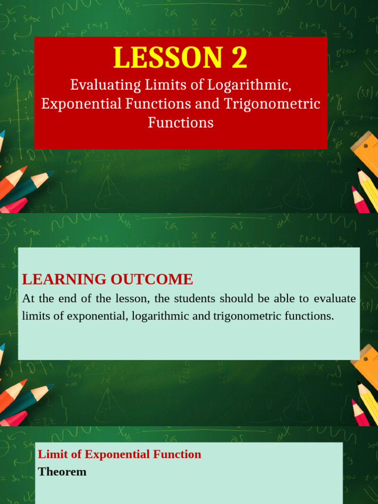 Lms Week 2 Calc 1034 Limit Of Transcendental Functions Pdf Exponential Function Logarithm