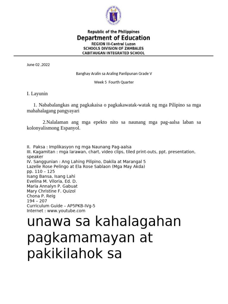 AP5 - DLP - Q4W5 For June 2 | PDF