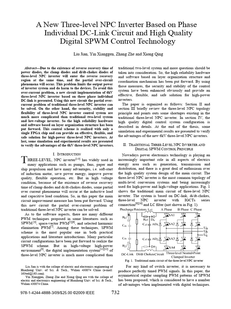 A New Three-Level NPC Inverter Based On Phase Individual DC-Link Circuit and High Quality ...