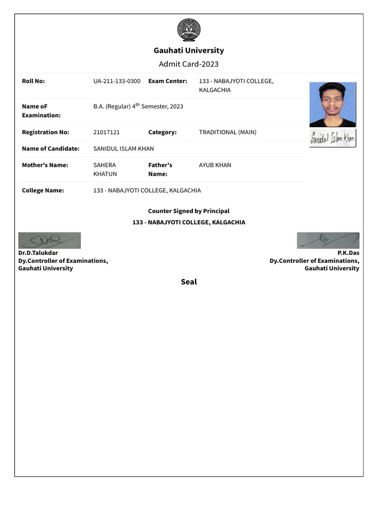 Exam Admit Card 4th | PDF | Justice | Crime & Violence