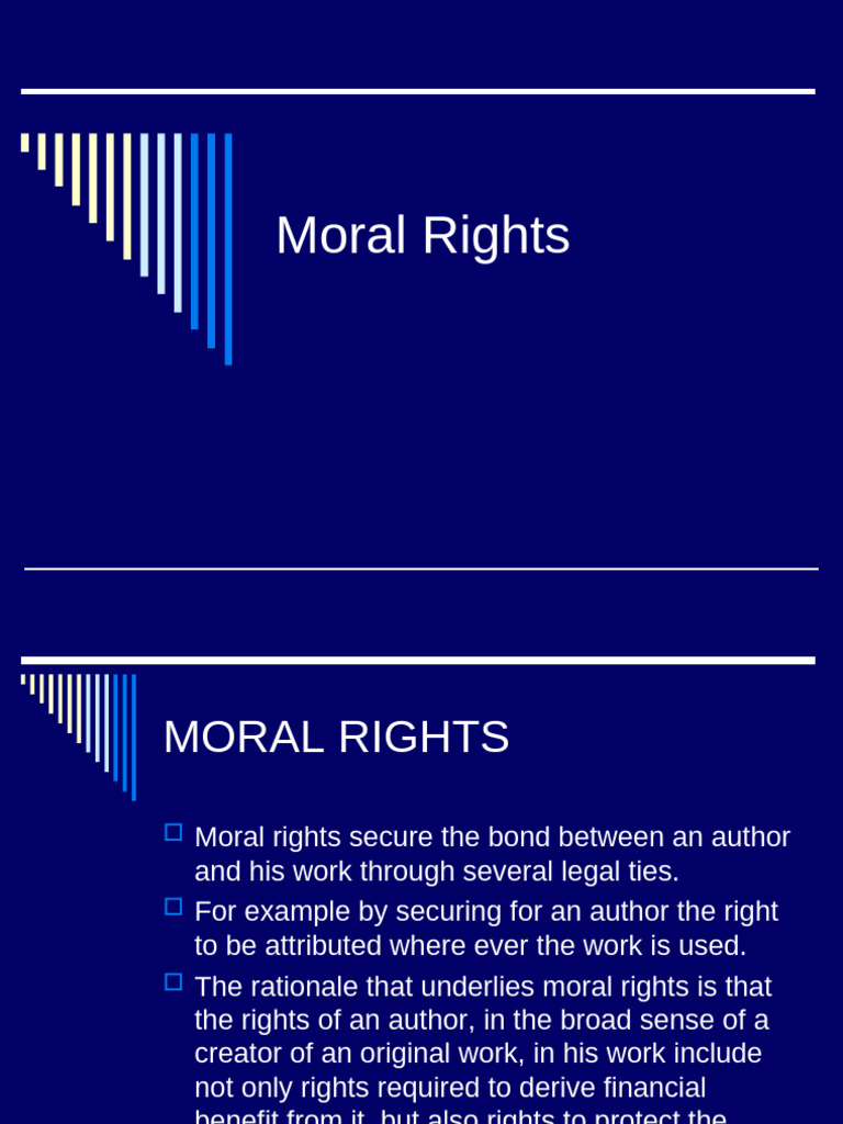 4. moral rights | PDF | Copyright | Justice