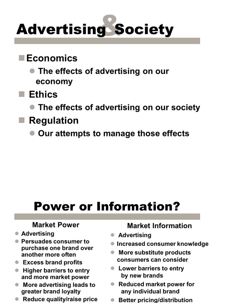 Economics: The Effects of Advertising On Our Economy | PDF